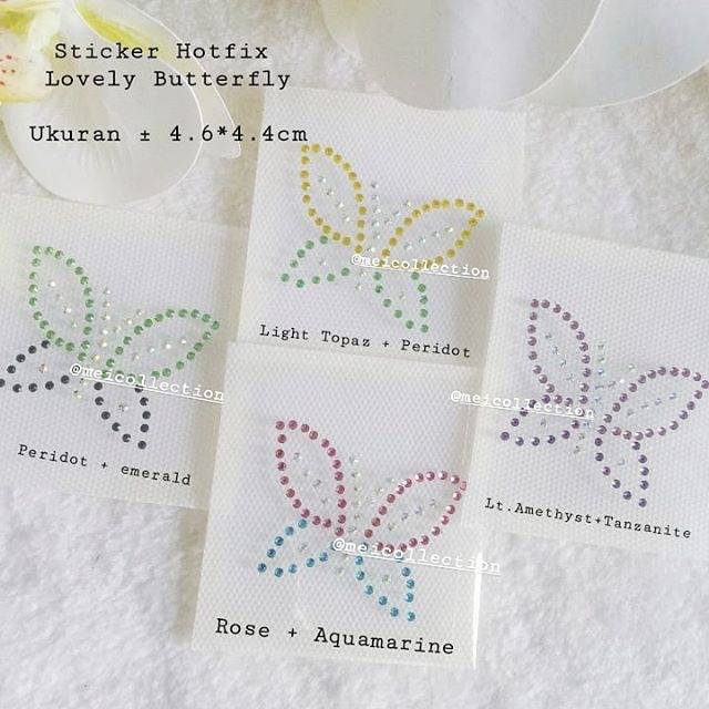 Jual Label kristal sticker hotfix lovely butterfly copy swarovski super ...