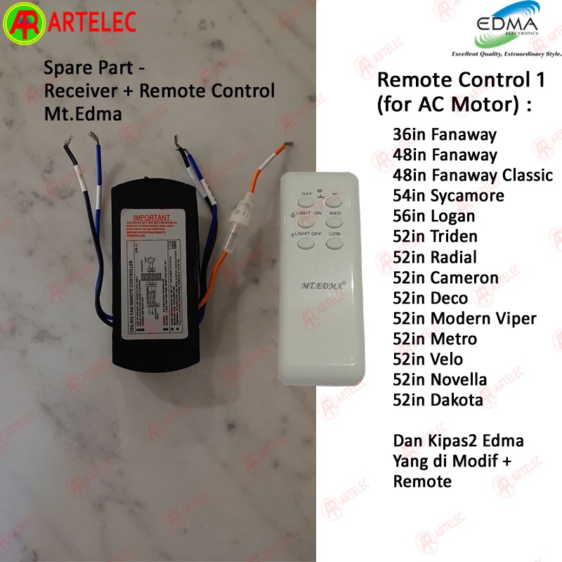 Jual Spare Part Mt Edma Remote dan Receiver Set AC1 | Shopee Indonesia