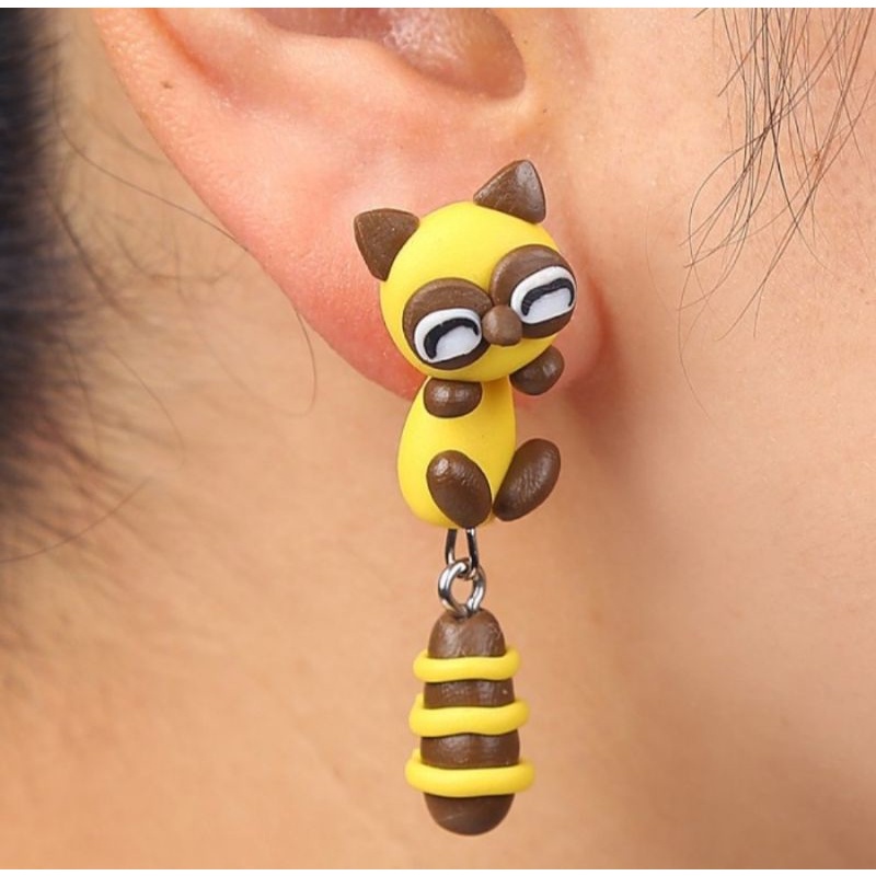Jual Anting karakter hewan lucu/earing handmade/anting gantung kucing ...