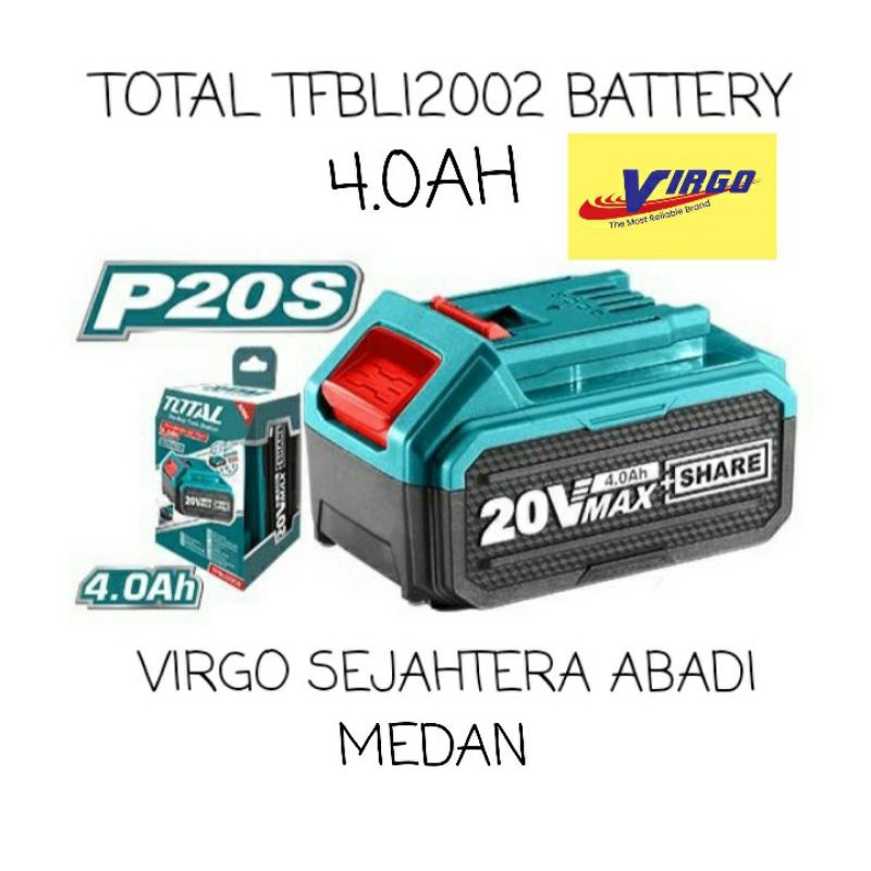 Jual TOTAL TFBLI2002 BATERAI LITHIUM ION CORDLESS BATTERY 4.0AH 4AH ...