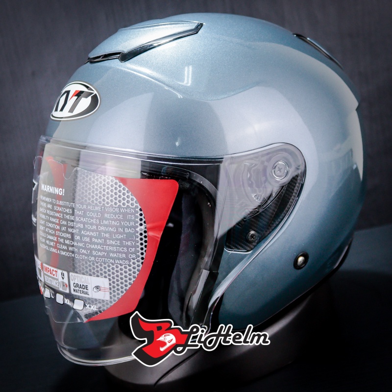 Jual HELM KYT KYOTO SOLID ALL GREY | HALF FACE | Shopee Indonesia