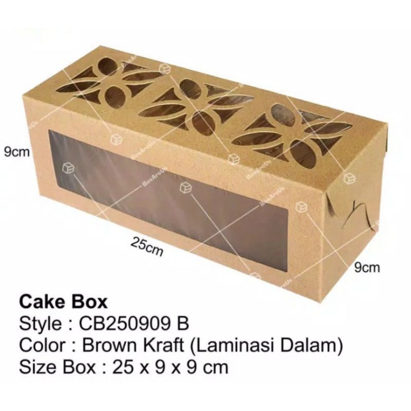 Jual CB250909 Kotak Dus Bolu Gulung, Roll Cake Box, Box Kue Brownies ...