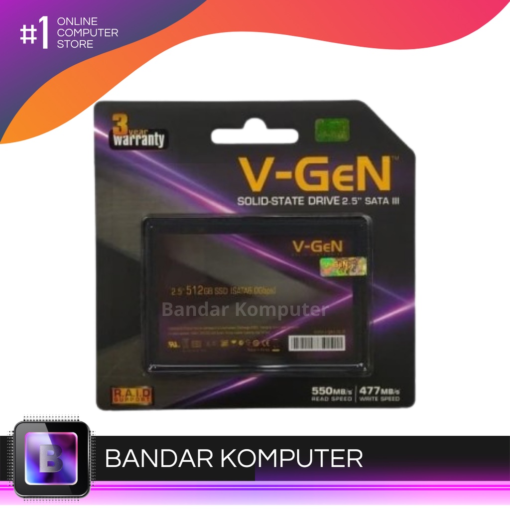 Jual V-GEN SOLID STATE DRIVE 512GB (SSD) 3 YEAR WARRANTY | Shopee Indonesia