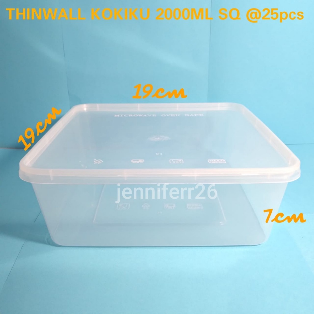 Jual Thinwall food container 2000ml / Kotak Makan Bening / Mangkok ...