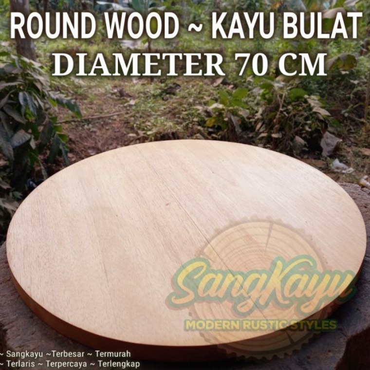 Jual Papan Kayu bulat diameter 70cm daun meja bulat kayu round wood ...