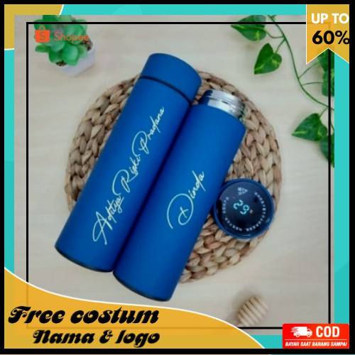 Jual Botol Minum Tumbler Led Custom Nama Logo Sendiri Estetik Hadiah ...