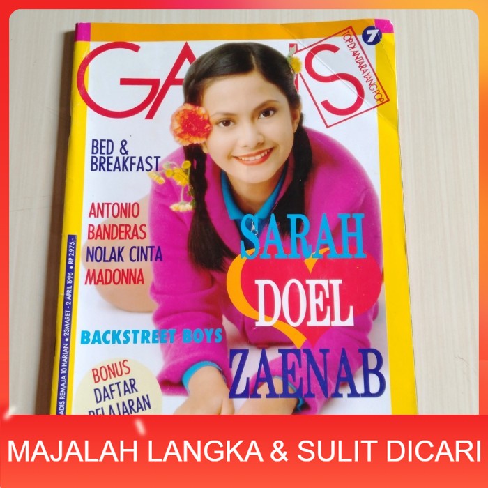 Jual Majalah GADIS No.7 Mar 1996 Cover ERSA MAYORI + BONUS Langka | Shopee Indonesia