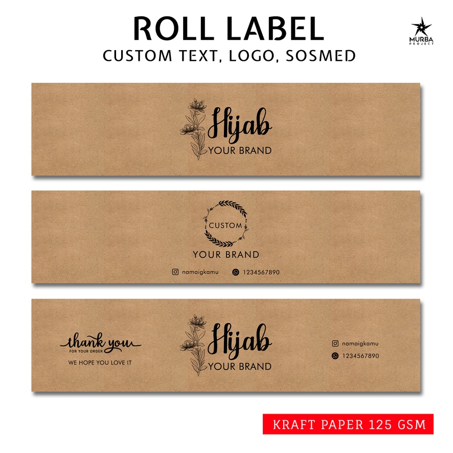 Jual ROLL HIJAB CUSTOM | ROLL LABEL SOUVENIR | ROLL LABEL PRODUK ...
