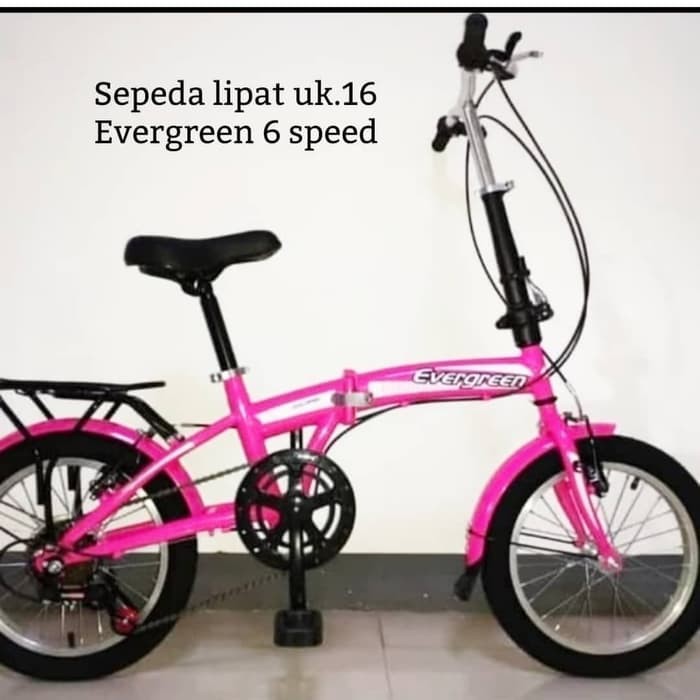 Jual Sepeda Lipat Anak Dewasa Folding Bike Evergreen 16 6 Speed Sepeda Lipat Murah | Shopee ...