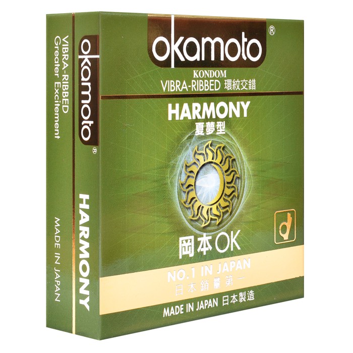 Jual KONDOM OKAMOTO HARMONY. Condom Tekstur Ribbed, Garis - 3 pcs (TANPA BOX) | Shopee Indonesia