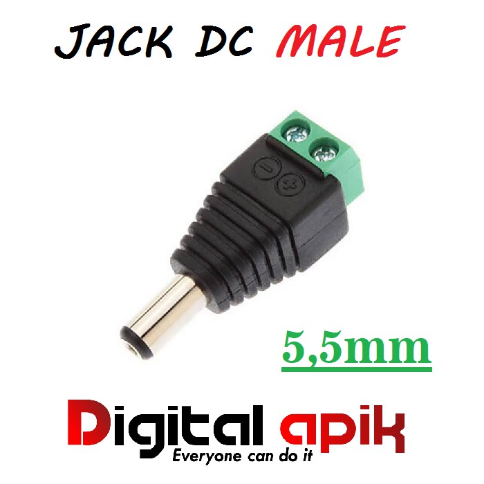 Jual Jack DC Male Soket Power Adaptor Socket Standar 5.5mm Konektor ...