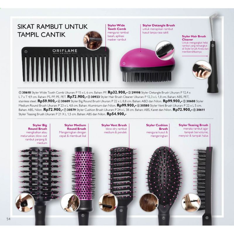 Jual Styler Wide Tooth Comb / Medium Round / Big Round / Detangle ...