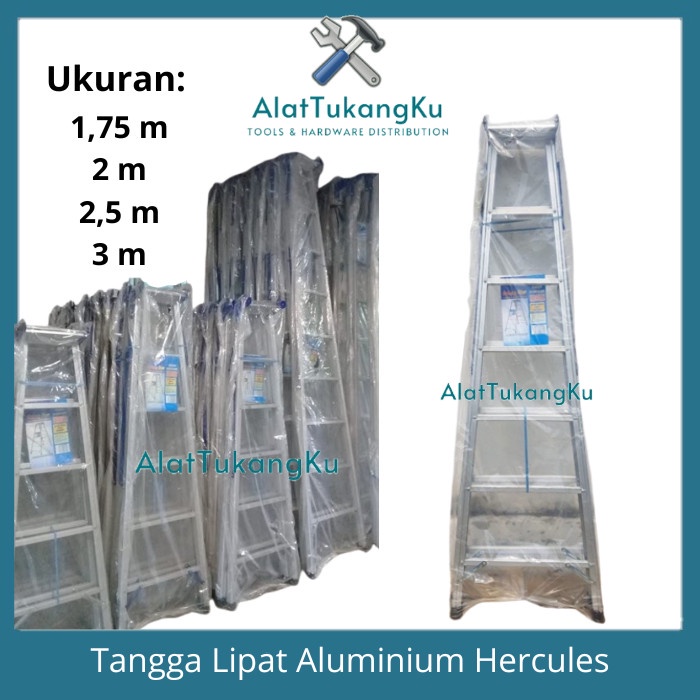 Jual Tangga Lipat Aluminium Hercules 3 meter (TEBAL & KUAT) / Tangga ...