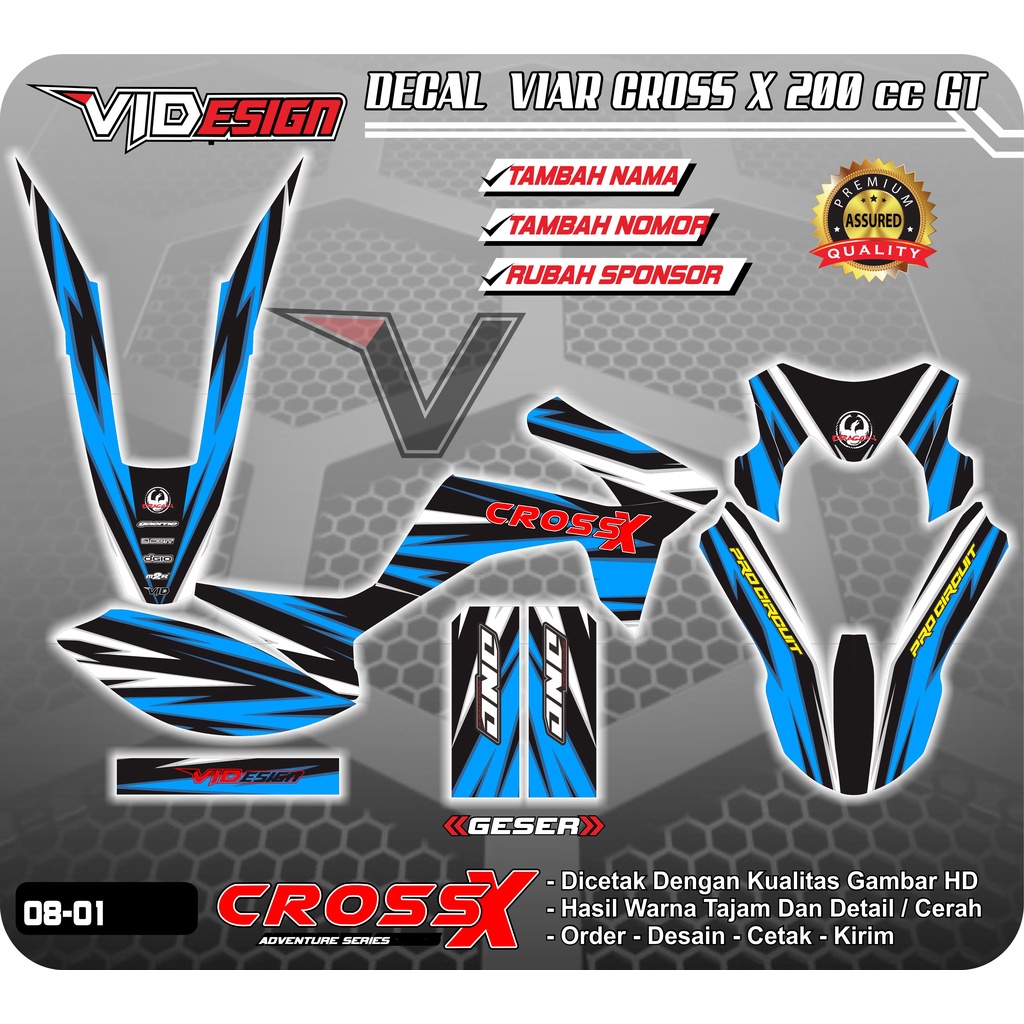 Jual DECAL STIKER VIAR 200 GT / STICKER CROSS VIAR 200 CC SUPERMOTO ...