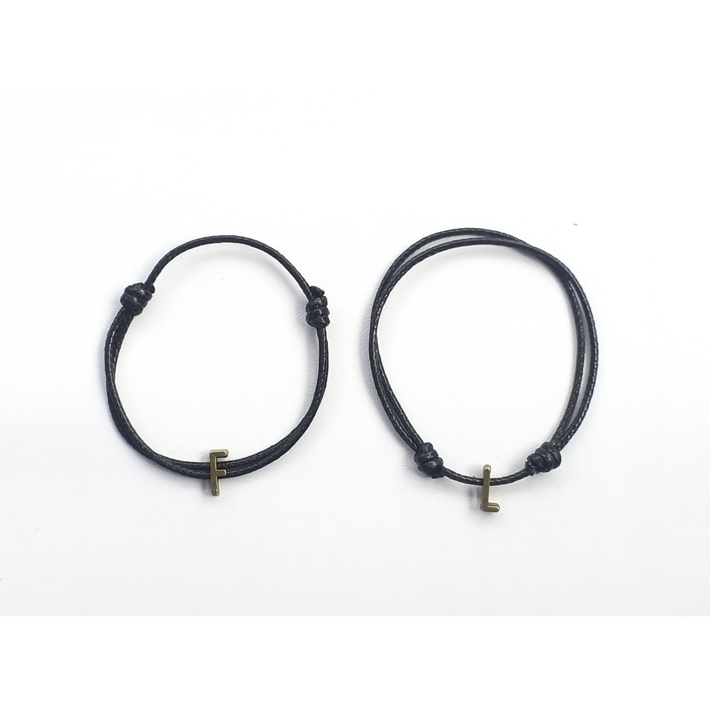 Jual Gelang nama inisial huruf Logam custom pria wanita Gelang couple ...