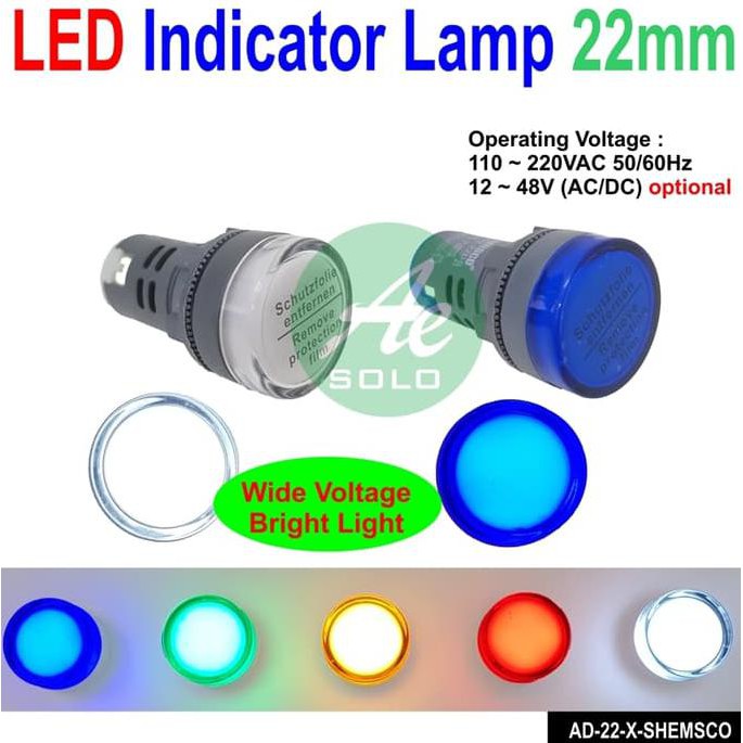 Jual Pilot Lamp Indicator Lamp Lampu Indikator Panel Led 22Mm White ...