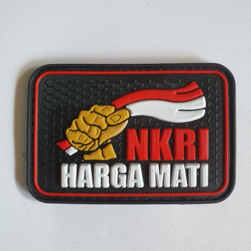 Jual patch rubber logo NKRI HARGA MATI BENDERA INDONESIA - tempelan ...