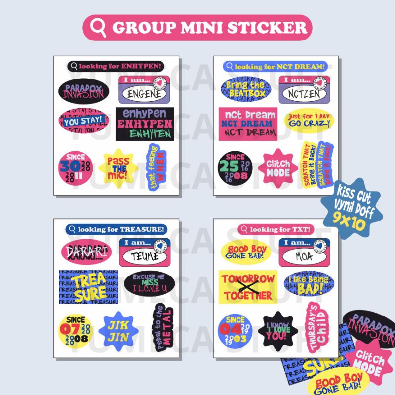 Jual (min co 15k) MINI STICKER BOY GROUP DREAM ENHA TRSR TXTi | Shopee ...