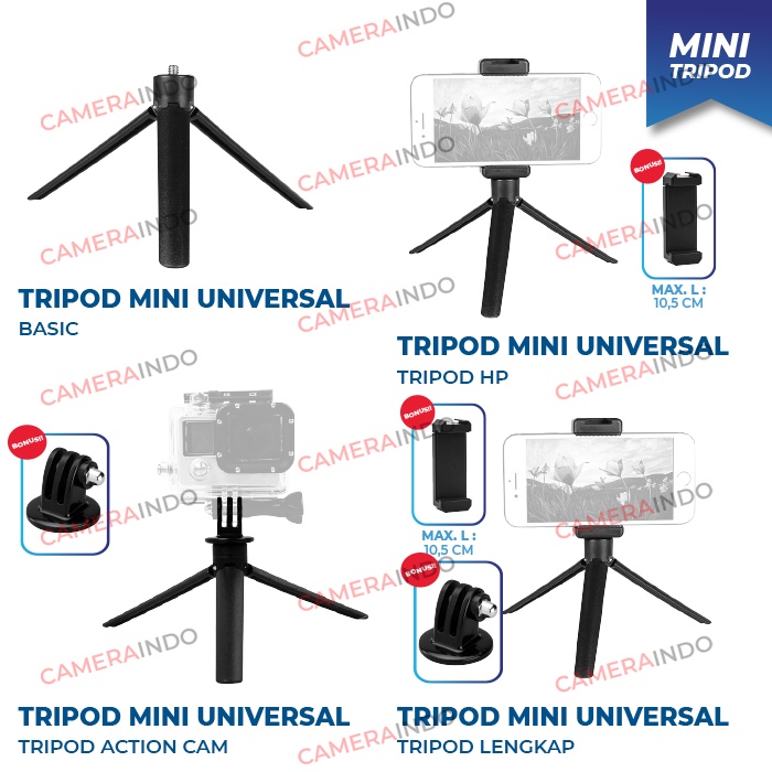Jual Tripod mini universal for smartphone kamera dan actioncam | Shopee ...