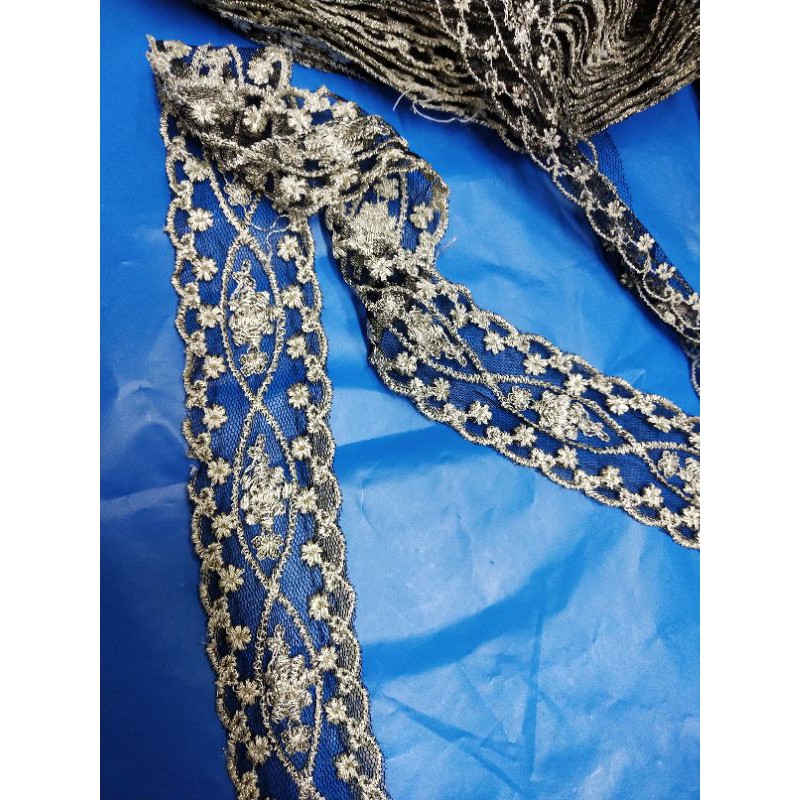 Jual Renda bordir tile benang emas renda brukat renda kain mas | Shopee ...