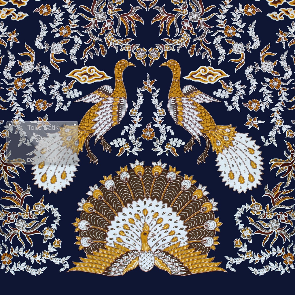 Jual kain batik - Motif Burung Merak Mega Mendung Unik (Biru) | Shopee ...