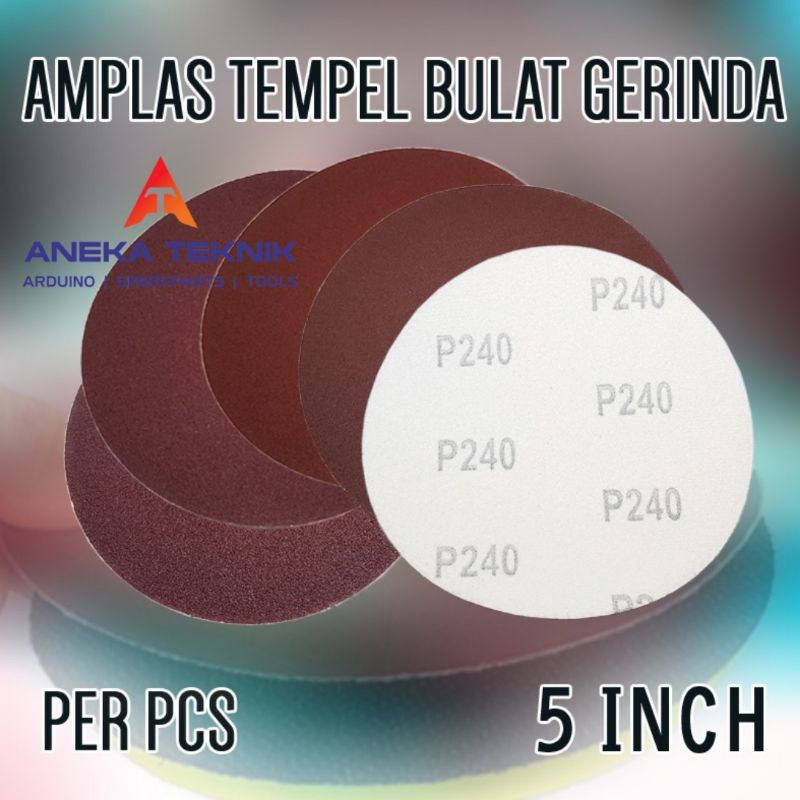 Jual Amplas Tempel Bulat Gerinda / Gurinda VELCRO 5" / 5 INCH PER PCS ...