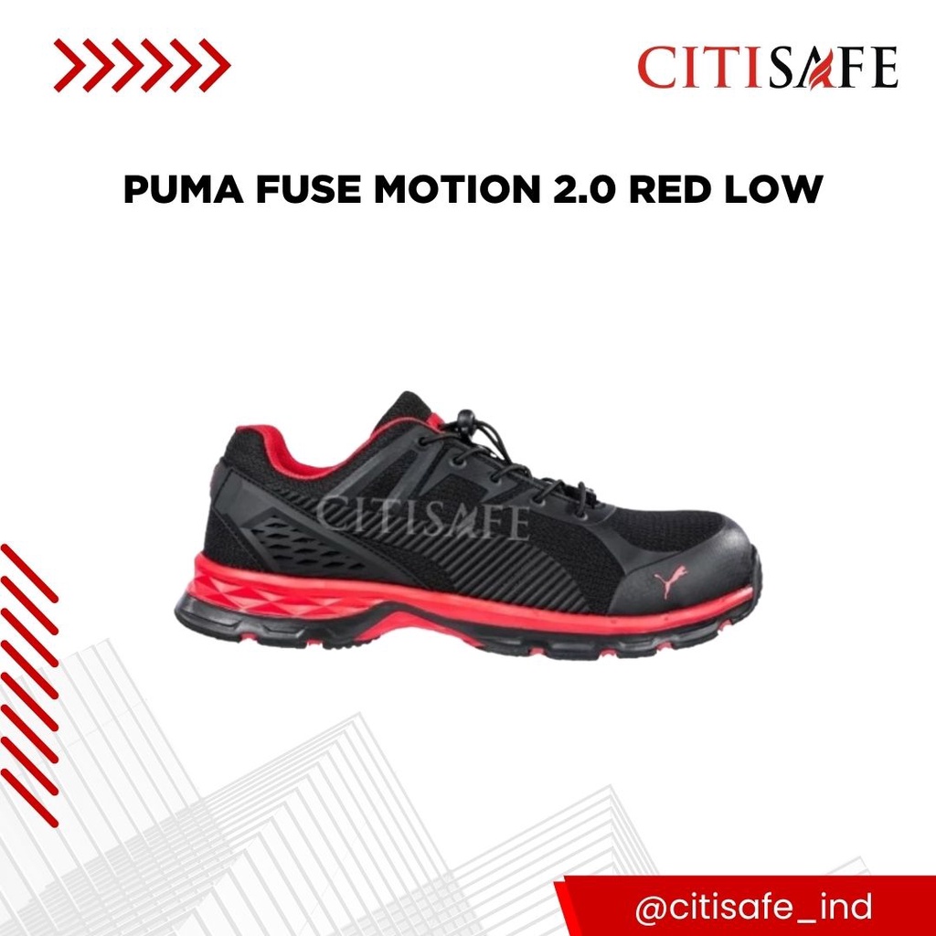 Jual Sepatu Safety PUMA FUSE MOTION 2.0 RED LOW | Shopee Indonesia