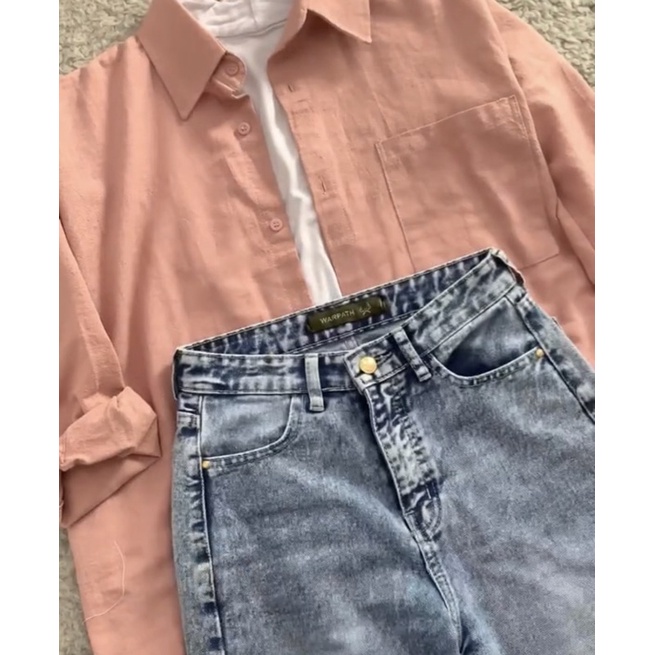 Jual one set ootd shirt+jeans | Shopee Indonesia