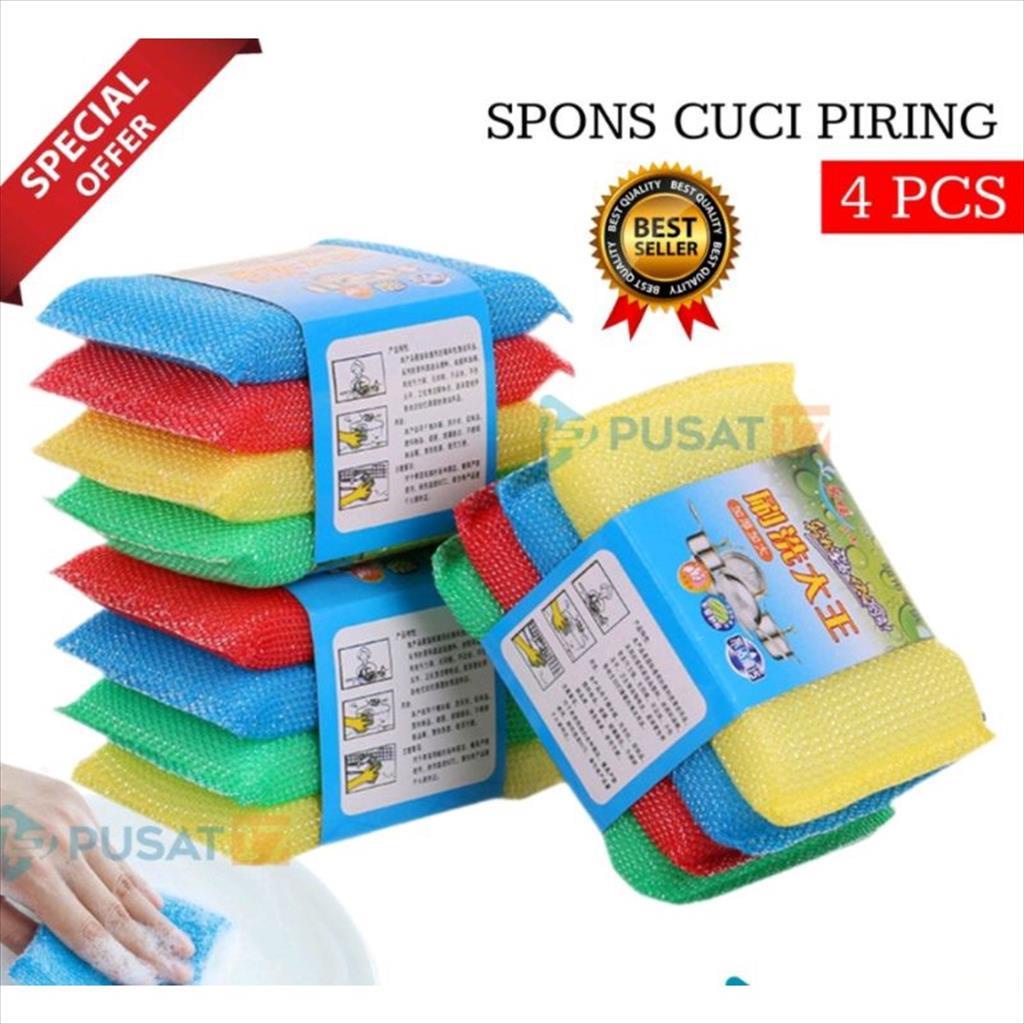 Jual SPON CUCI PIRING ISI 4PCS | Shopee Indonesia