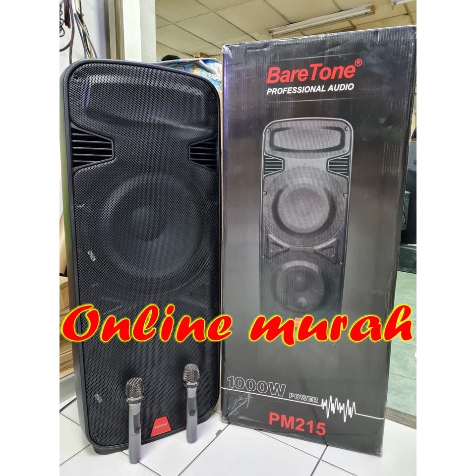 Jual baretone pm215 pm 215 15 inch x2 woofer 1000 watt portable aktif garansi resmi original ...