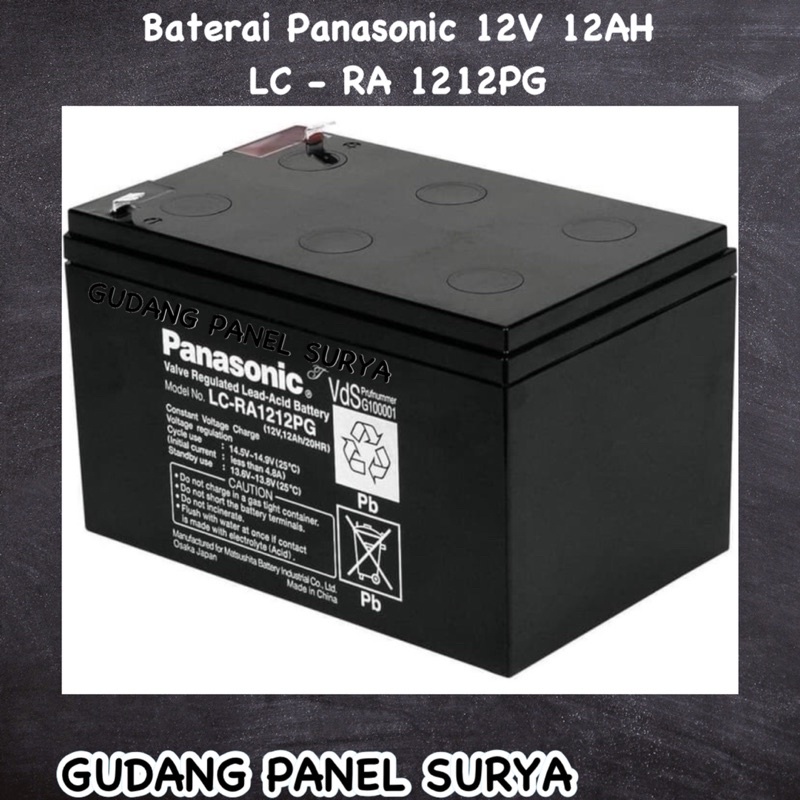 Jual Aki UPS Baterai Kering Baterry Panasonic VRLA (LC-RA1212PG) 12V ...