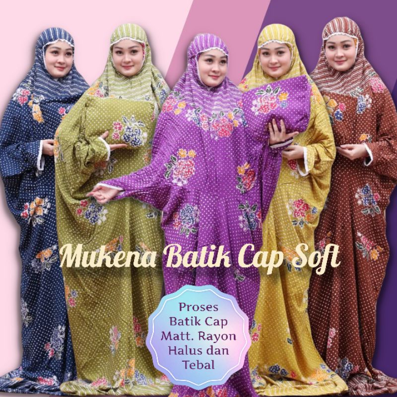 Jual Mukena Dewasa Batik Cap Colet Soft Model Mukena Terusan Lajuran ...