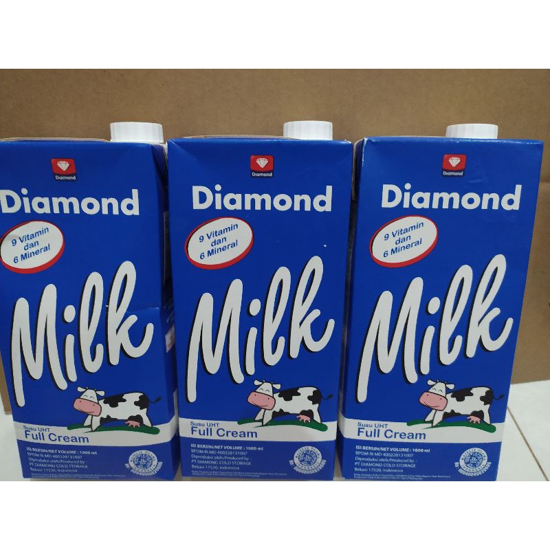 Jual Susu UHT diamond full cream 1 liter Milk 1ltr cocok untuk es Boba | Shopee Indonesia