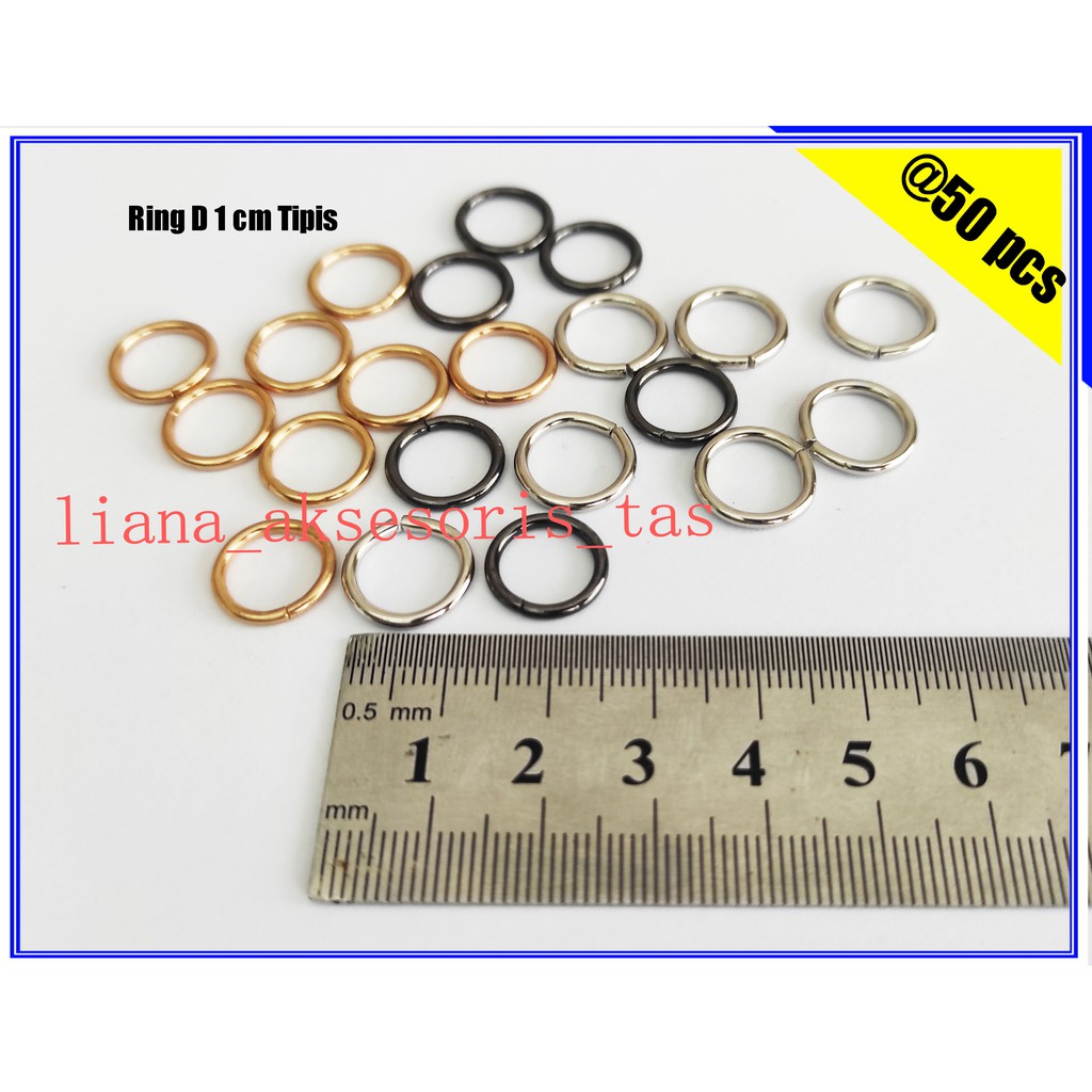 Jual RING BULAT 1 CM OB TIPIS ( JUAL PER 50 PCS ) WARNA LIGHT GOLD ...