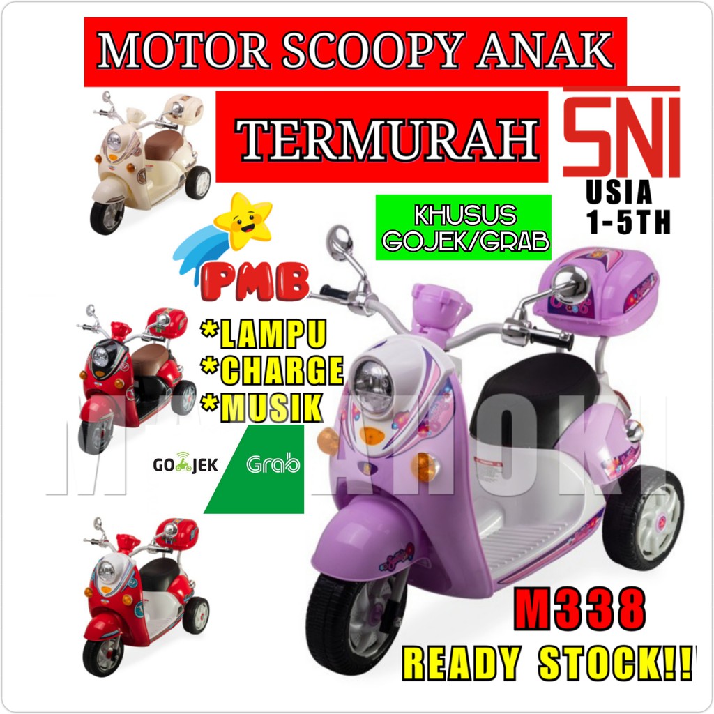 Jual GOJEK GRAB ONLY MOTOR AKI ANAK PMB M338 SCOOPY SEPEDA MOTOR ANAK ...