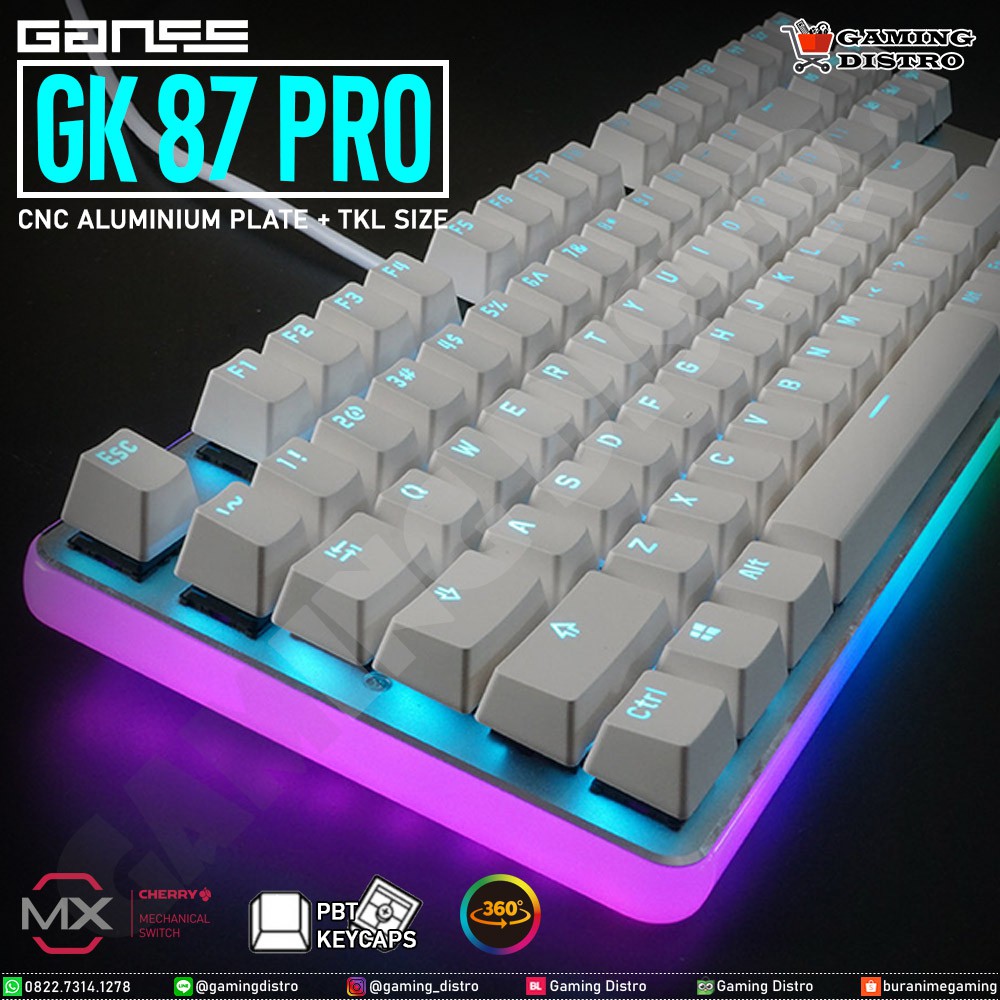 Jual Ganss GK 87 PRO Mechanical Keyboard - Ganss GK87 PRO Underglow RGB | Shopee Indonesia