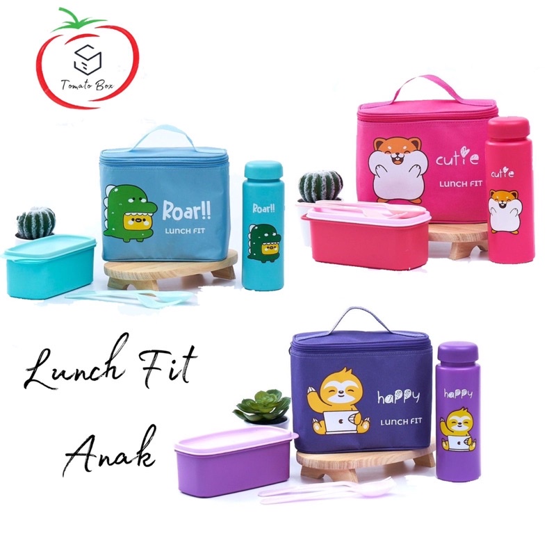 Jual Kotak Makan Anak / Lunchbox Set Kit / Kotak Bekal Set / lunch fit jennie kids | Shopee ...