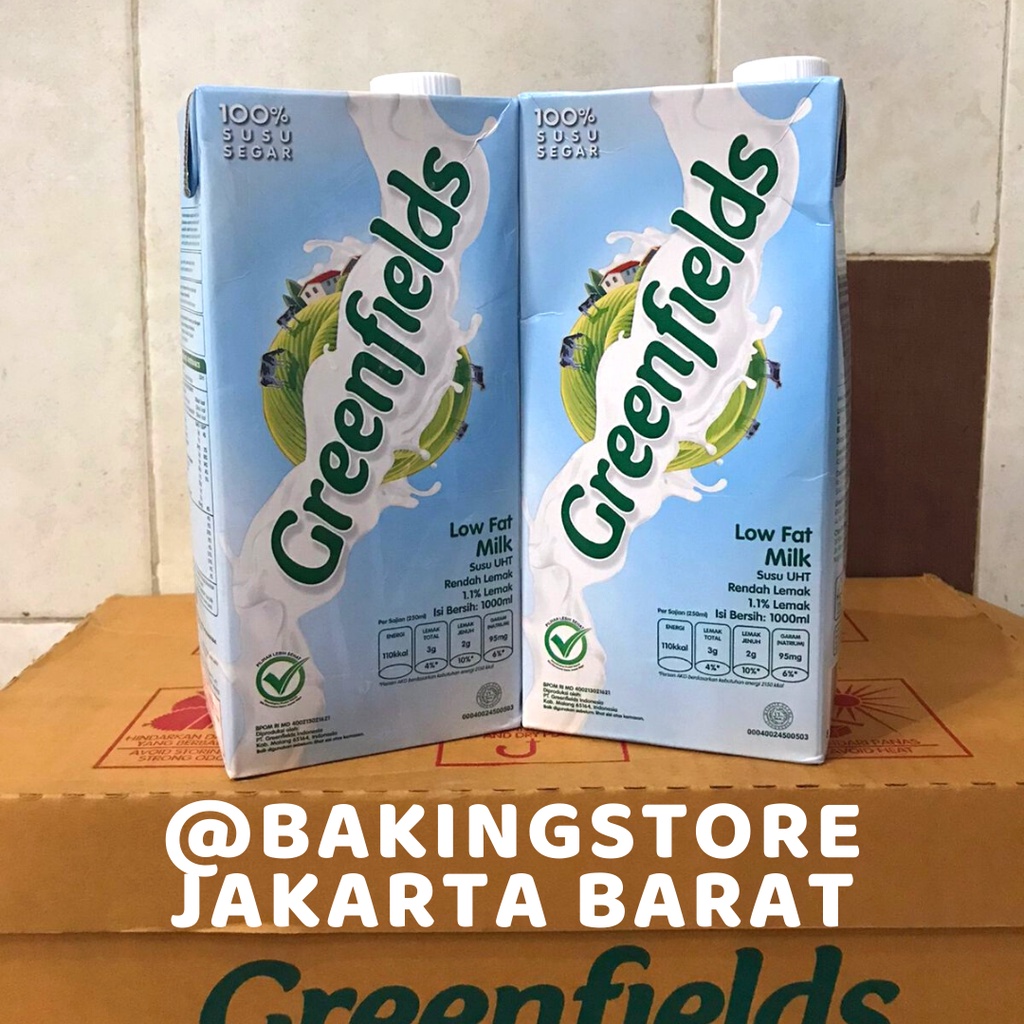 Jual Susu Greenfields UHT Low fat 1 liter | Shopee Indonesia
