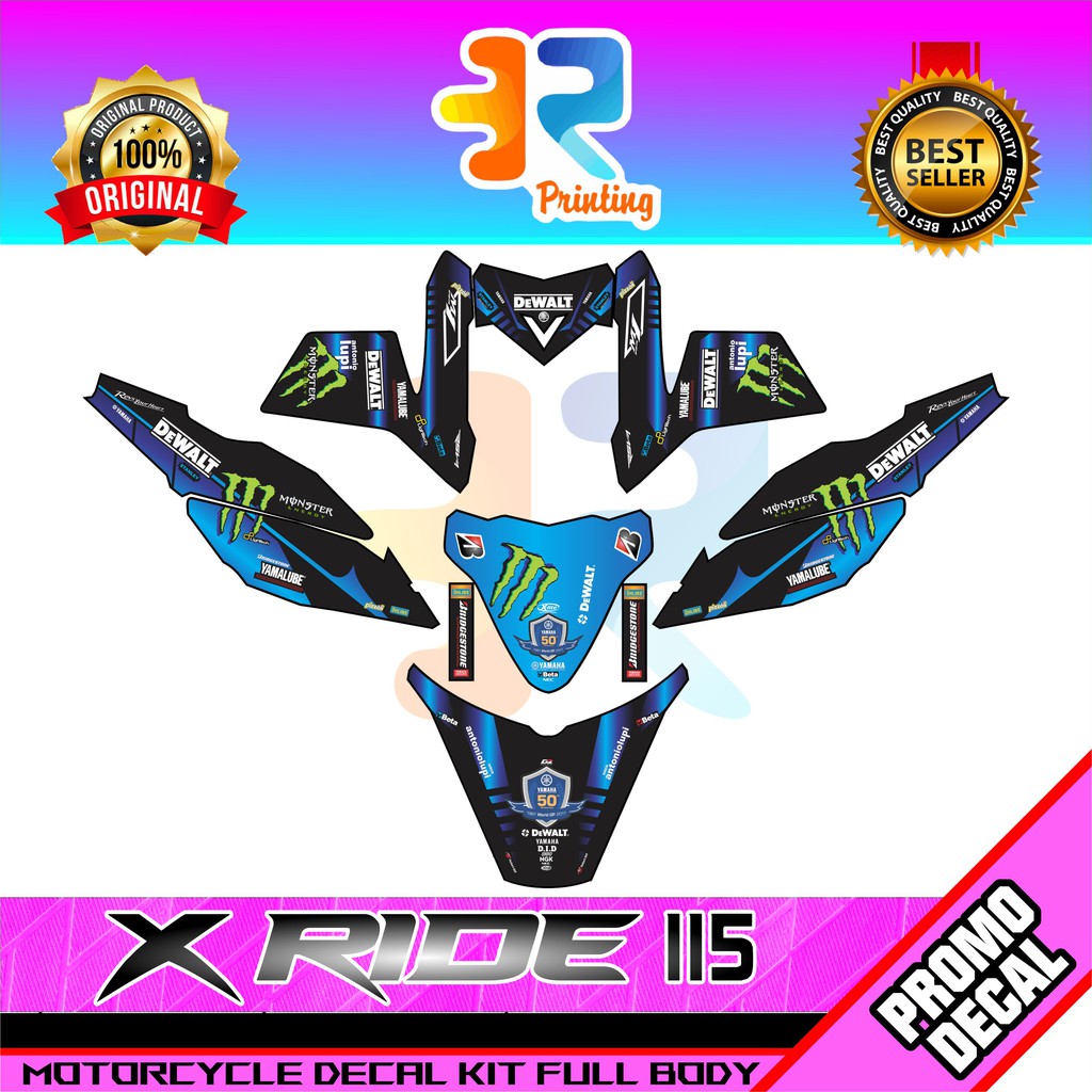 Jual STRIPING STIKER DECAL MOTOR X RIDE 115 MONSTER ENERGY STICKER LOGO ...