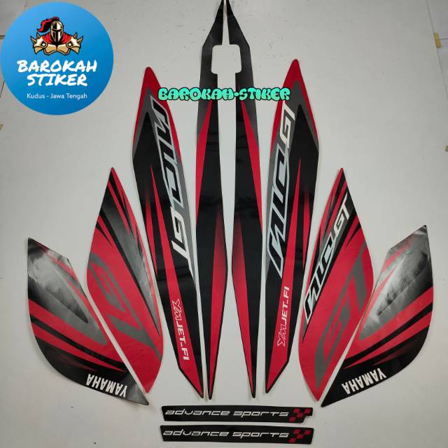 Jual Striping stiker polet motor Yamaha Mio GT 2014 stiker motor merah ...