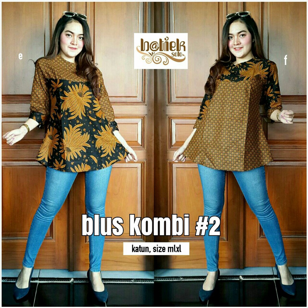 Jual Modern BLUS KOMBI BATIK MODERN - BAJU HIJAB BATIK SOLO - BLOUSE ...