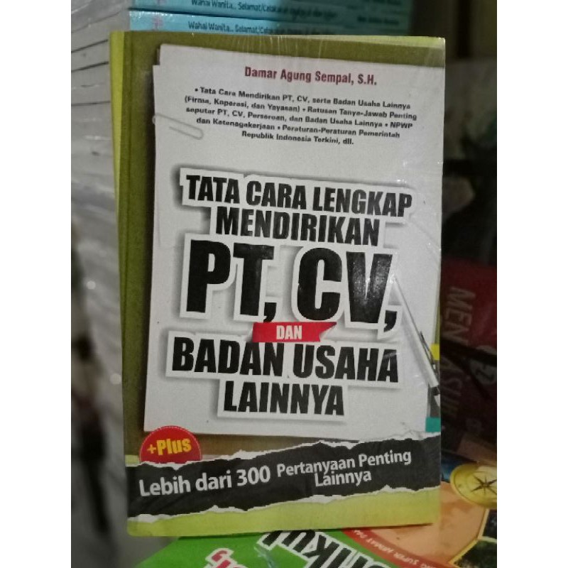 Jual ORI BUKU TATA CARA LENGKAP MENDIRIKAN PT, CV DAN BADAN USAHA ... Jual ORI BUKU TATA CARA LENGKAP MENDIRIKAN PT, CV DAN BADAN USAHA ...