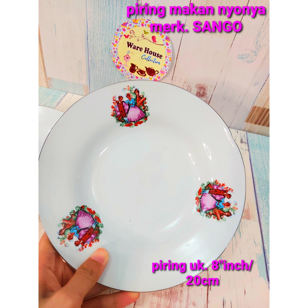 Jual PIRING JADUL / PIRING MAKAN SANGO 7" inch & 8"inch KERAMIK MOTIF ...