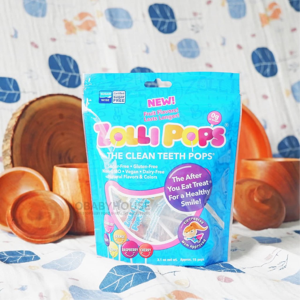 Jual Zollipops The Clean Teeth Pops Fruits Flavors 15 Pops Shopee