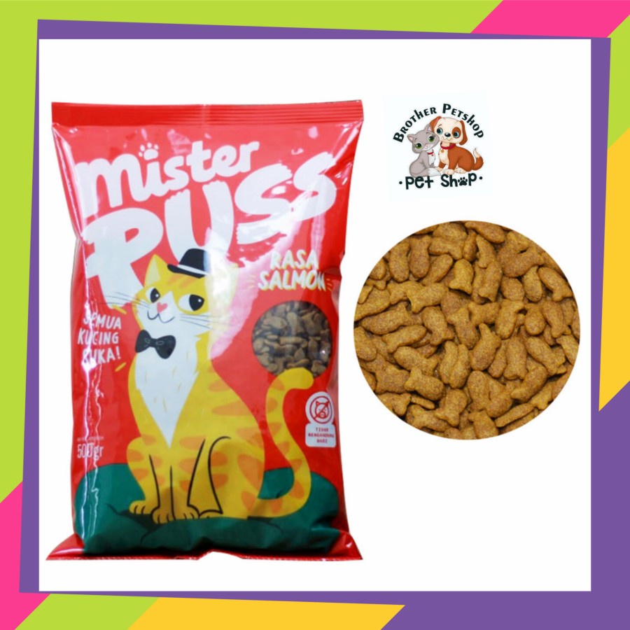 Jual Mister Puss Cat Salmon 500gr Kucing REPACK | Shopee Indonesia