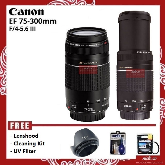 Jual LENSA TELE CANON EF 75-300mm F/4-5.6 III - GARANSI 1 TAHUN | CANON ...