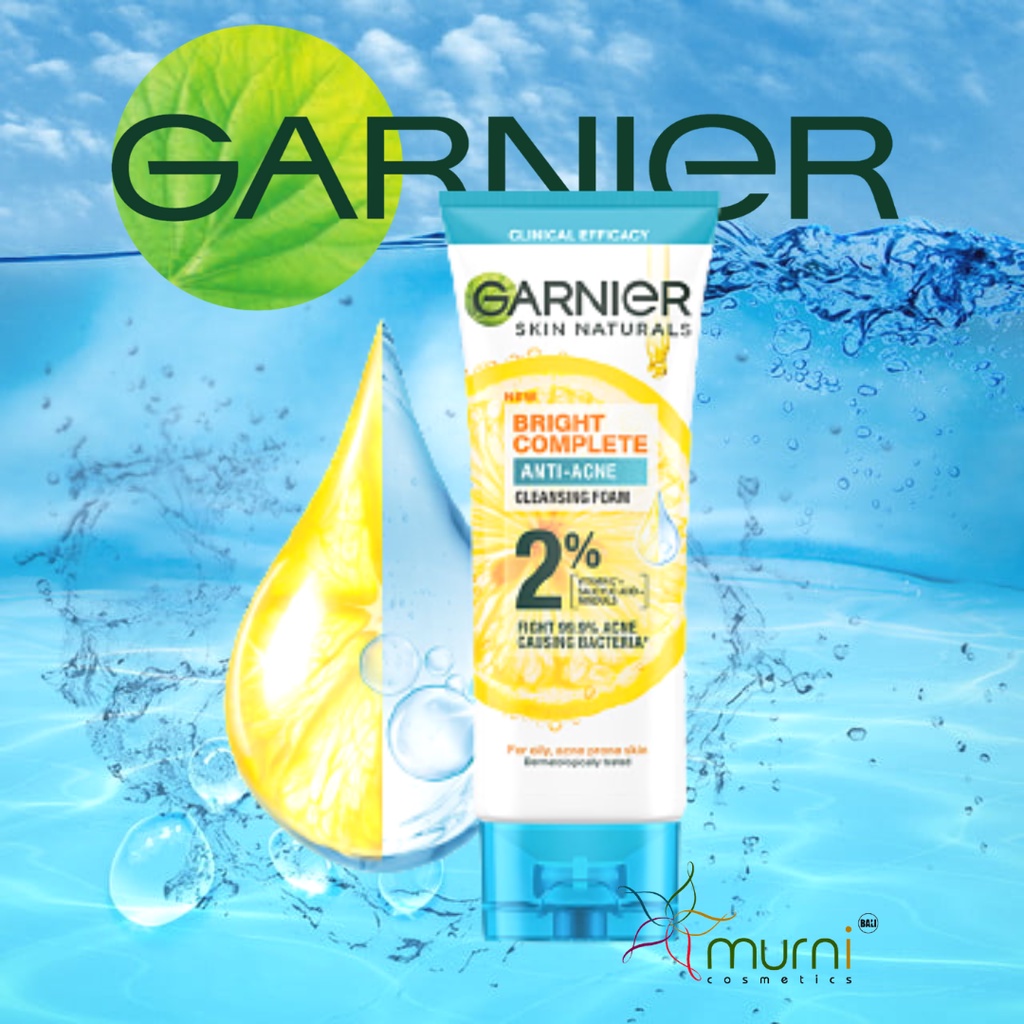 Jual GARNIER BRIGHT COMPLETE ANTI ACNE CLEANSING FOAM 100ML | Shopee ...