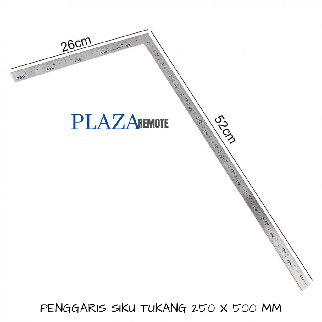 Jual PENGGARIS SIKU TUKANG PRESISI 90 DERAJAT 2 SISI 25 DAN 50 CM STAINLESS | Shopee Indonesia