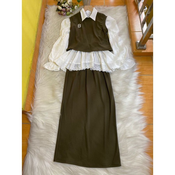 Jual arven set vest rok/oneset rok vest arven | Shopee Indonesia