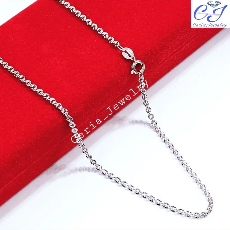 Jual Kalung Perak Pria/Wanita Silver 925 Lapis Emas Putih Model Rantai ...